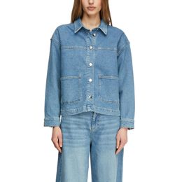 comma, COMMA Damen Jeansjacke, blau, Gr. 40, unifarben, Denim/Jeans, Obermaterial: 99% Baumwolle, 1% Elasthan, Jacken, mit Taschen