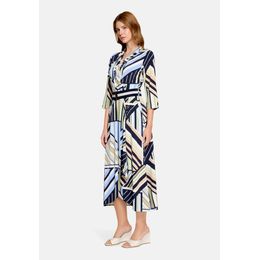 Betty Barclay Damen Midikleid "Damen mit Volant"blau, gr&uuml;n, Gr. 40, Obermaterial: 95% Polyester, 5% Elasthan, Kleider