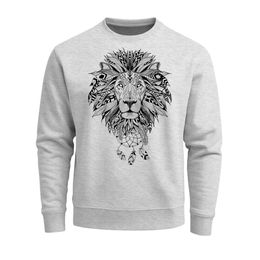 Neverless Sweatshirt 'Boho Lion' male size L Grey