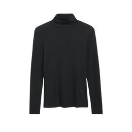 s.Oliver Damen Rollkragenshirt, schwarz, Gr. 42, Jersey, Obermaterial: 100% Baumwolle, Shirts, K&ouml;pernahe Passform