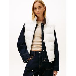 Tommy Jeans Damen Steppweste "TJW ESSENTIAL PUFFER VEST SHINY", wei&szlig;, Gr. L, unifarben, Steppware, Obermaterial: 100% Nylon, Westen