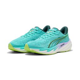 Puma Damen Trainingsschuh "VELOCITY NITRO 5 - X HYROX WNS", Gr. 42,5, gr&uuml;n, Textil, Schuhe, f&uuml;r Laufen und Workouts, atmungsaktives Obermaterial aus