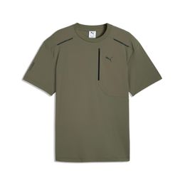 Puma Herren T-Shirt "PumaTECH Relaxed Pocket T-Shirt Herren"loden gr&uuml;n, Gr. S, clean, Obermaterial: 23% Elasthan, 77% Nylon. Rippe: 8% Elasthan, 92%