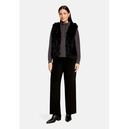 BETTY & CO BETTY & CO Damen Pl&uuml;schweste "Damen mit Fransen", schwarz, Gr. 44, Obermaterial: 100% Polyester. Futter: 100% Polyester, Westen