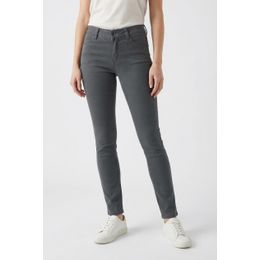 WONDERJEANS Damen Slim-fit-Jeans "Classic", grau, Gr. 38, Abriebeffekte, Denim/Jeans, Obermaterial: 65% Baumwolle, 29% Polyester, 6% Elasthan, Jeans,