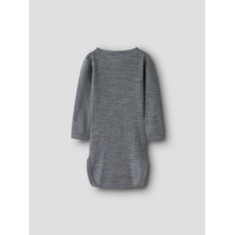 name it M&auml;dchen Langarmbody "NBNWAX WOOL RIB LS BODY NOOS", Gr. 68folkstone gray, Rippstrick, Obermaterial: 100% Wolle, unifarben, Bodys, aus reiner