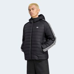 Herren Outdoorjacke "3-STREIFEN, GEF&Uuml;TTERT", schwarz-wei&szlig;, Gr. L, adidas originals, Obermaterial: 100% Polyester, Jacken