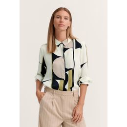 Bugatti Damen Hemdbluse "Viskose"50, beige, Gr. 34, bedruckt, Chiffon, 100% Viskose, Blusen, mit verdeckter Knopfleiste