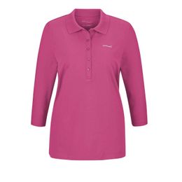 GOLDNER Damen Poloshirt "Baumwollshirt mit Glanzakzenten", lila, Gr. 50, Obermaterial: 94% Baumwolle CO. 6% Elasthan EL., Shirts, Ohne
