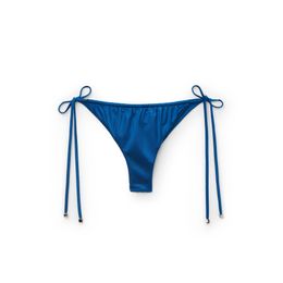 CALZEDONIA Bikini Bottoms 'Shiny Satin' female size XS Royal blue
