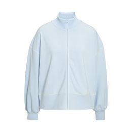 H.I.S. H.I.S Damen Sweatjacke, Gr. 48hellblau, Piqu&eacute;, Obermaterial: 75% Baumwolle, 25% Polyester, unifarben mit Farbeinsatz, Sweatjacken, aus weicher