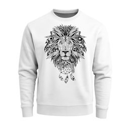 Neverless Sweatshirt 'Boho Lion' male size 4XL White