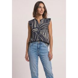 Street One Damen Blusentop, blau, Gr. 34, gemustert, Stoff, 100% Viskose, Blusen, aus softer Viskose