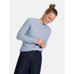 LIEBLINGSST&Uuml;CK LIEBLINGSST&Uuml;CK Damen Strickpullover "Babro", blau, Gr. 46, clean, unifarben, Strick, Obermaterial: 50% Alpaka, 28% Polyester, 22% Wolle, Pullover,