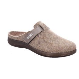 Rohde Damen Pantoffel "Bari", Gr. 39, beige, Filz, Schuhe, Hausschuh, Clog mit Klettverschluss-Riemchen