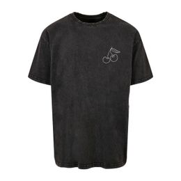 Merchcode Herren T-Shirt "Merchcode Herren Cherry Acid Washed Oversize Tee"schwarz, Gr. XL, bedruckt, 100% Baumwolle, Shirts