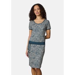 Ragwear Damen Minikleid "Baomi Zoo YOUMODO", blau, Gr. M, Material: 100% Baumwolle, Kleider, Gemustertes Damen Sommerkleid
