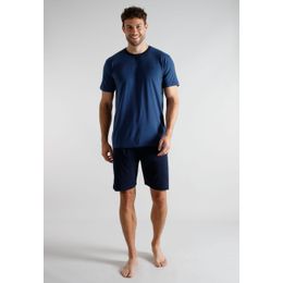 Tom Tailor Herren Shorty, Gr. 56, blau, Single Jersey, Obermaterial: 100% Baumwolle, Homewear-Sets, aus Baumwolle, Single Jersey Material, als