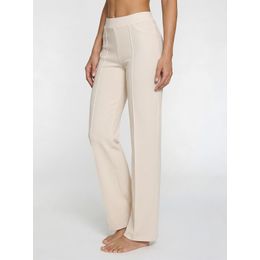 Lascana Damen Bootcuthose, Gr. 44, beige, Obermaterial: 60% Polyester, 33% Viskose, 7% Elasthan, unifarben, Basic, Hosen, mit bequemen
