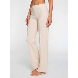 Lascana Damen Bootcuthose, Gr. 48, beige, Obermaterial: 60% Polyester, 33% Viskose, 7% Elasthan, unifarben, Basic, Hosen, mit bequemen