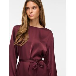 Vila Damen Minikleid "VIENNA RAVENNA L/S O-NECK DRESS - NOOS", rot, Gr. 40, unifarben, Obermaterial: 100% Polyester, Kleider, lockere Passform, aus