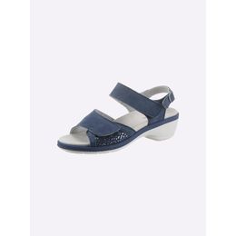 Classic Basics Damen Sandalette, Gr. 39, blau, Nubukleder, Schuhe
