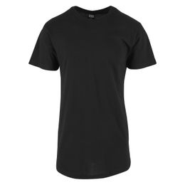 Urban Classics Herren Kurzarmshirt "Urban Classics Herren Shaped Long Tee", schwarz, Gr. M, unifarben, 100% Baumwolle, Shirts