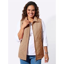Casual Looks Damen Steppweste, beige, Gr. 38, unifarben, 100% Polyester, Westen