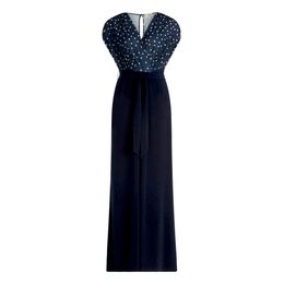 Vera Mont Damen Overall "Damen mit Bundfalten", blau, Gr. 44, Stoff, Obermaterial: 95% Polyester, 5% Elasthan, Overalls