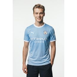 Puma Herren Fu&szlig;balltrikot "MCFC HOME JERSEY REPLICA"team light blau, icy blau, Gr. S, Web, Obermaterial: 100% Polyester, Trikots, f&uuml;r Erwachsene, mit