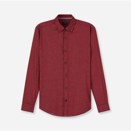 OLYMP Herren Langarmhemd, rot, Gr. XL, Twill, Obermaterial: 100% Baumwolle, Hemden, Button-down-Kragen, regular fit, casual