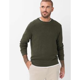 Brax Herren Rundhalspullover "Style ROY", gr&uuml;n, Gr. M, Strick, 44% Baumwolle, 29% Polyacryl, 27% Wolle, Pullover