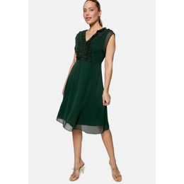 Zero Damen Chiffonkleid "Damen mit R&uuml;schen", gr&uuml;n, Gr. 34, unifarben, Obermaterial: 100% Polyester. Futter: 100% Viskose, Kleider, Perlen