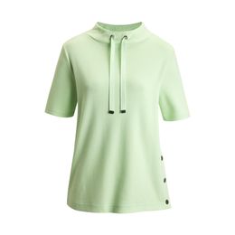 H.I.S. H.I.S Damen Kurzarmshirt "mit metallischen Details", gr&uuml;n, Gr. 36, Strukturmuster, Piqu&eacute;, Obermaterial: 96% Baumwolle, 4% Polyester, Shirts, aus