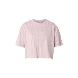 Karl Kani Damen T-Shirt "Karl Kani Small Signature Pinstripe Crop Tee", rosa, Gr. XS, bedruckt, 100% Baumwolle, Shirts