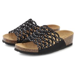 Lascana Damen Pantolette "Mule, Sandale, offener Schuh, Sommerschuh", Gr. 38, schwarz, Obermaterial: 100% Synthetik. Decksohle: 100% Rindsleder.