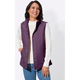 Casual Looks Damen Steppweste, lila, Gr. 36, unifarben, 100% Polyester, Westen