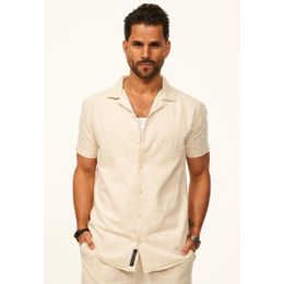 Carisma Kinder Kurzarmhemd "in Leinen-Optik als l&auml;ssiges Sommerhemd - Poloshirt f&uuml;r Herren", beige, Gr. S, Obermaterial: 100% Baumwolle CO., Hemden,