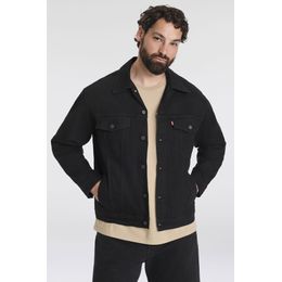 LEVI'S&reg; PLUS LEVI'S PLUS Herren Jeansjacke "BIG TRUCKER", schwarz, Gr. XXL, unifarben, Denim/Jeans, Obermaterial: 99% Baumwolle, 1% Elasthan, Jacken, mit