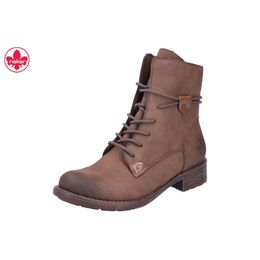 Rieker Damen Schn&uuml;rstiefelette, Gr. 43, braun, Lederimitat, used, Schuhe, Schn&uuml;rboots mit schaftumspielender Schn&uuml;rung, in dezenter Used-Optik