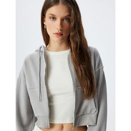 KOTON Sweatjacke Damen Gr&ouml;&szlig;e XS grau