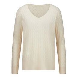 Peter Hahn - Pullover mit Kaschmir, weiss, Gr. 38 / S - Schurwolle