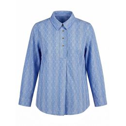 Emilia Lay - Long-Bluse, blau, Gr. 52 / XXL - Baumwolle