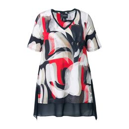 Ulla Popken Tunika Damen Gr&ouml;&szlig;e XXL/XXXL rot / schwarz / wei&szlig; / offwhite