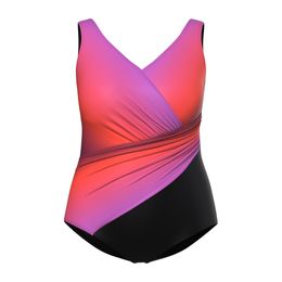 Ulla Popken Badeanzug Damen Gr&ouml;&szlig;e 10XL lila / orange / schwarz