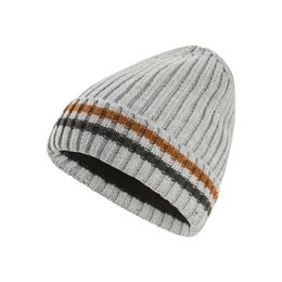 MAN'S WORLD Man's World Beanie male size 55/60 Brown / Light grey / Black