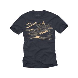 MAKAYA Shirt 'Segelboot' male size S Basalt grey