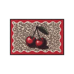 Salonloewe Fu&szlig;matte, Rot, Gr. 50x75 cm - rechteckig, Fu&szlig;matten, Material: Polyamid. R&uuml;ckseite: Gummi