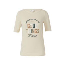 s.Oliver Shirt female size XXS Sand / Dark beige / Gold / Dark green