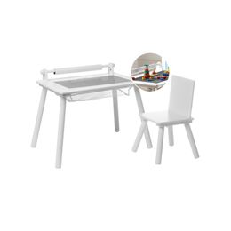 Beliani 2-tlg Kindertisch und Stuhlset MOONTA in Wei&szlig; | Gr.: onesize